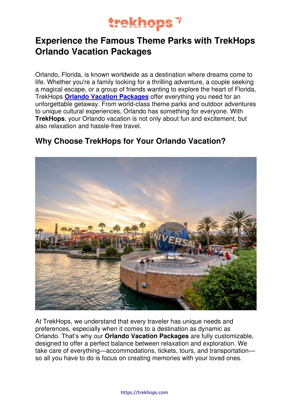 PPT - Experience the Famous Theme Parks with TrekHops Orlando Vacation ...