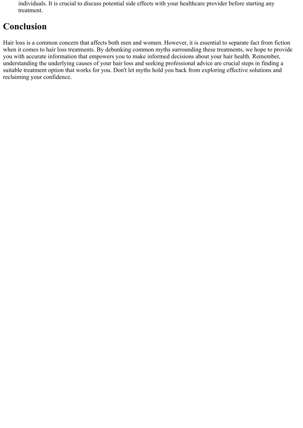 PPT - Debunking Common Myths About Hair Loss Treatments PowerPoint ...
