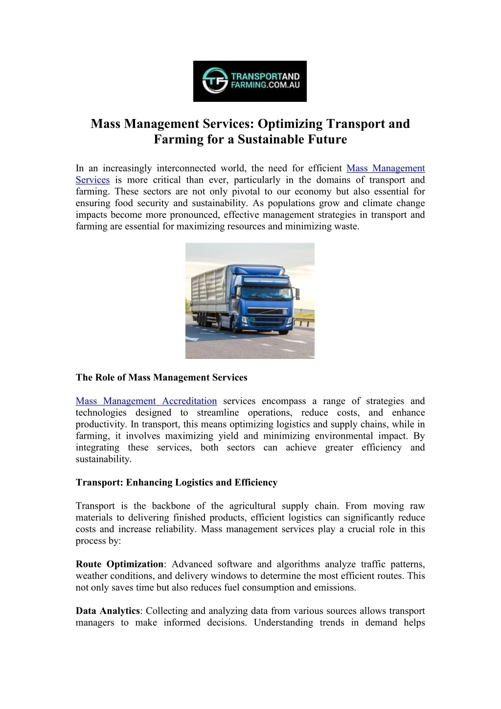PPT - Discover Comprehensive Mass Management Services - Transport and ...