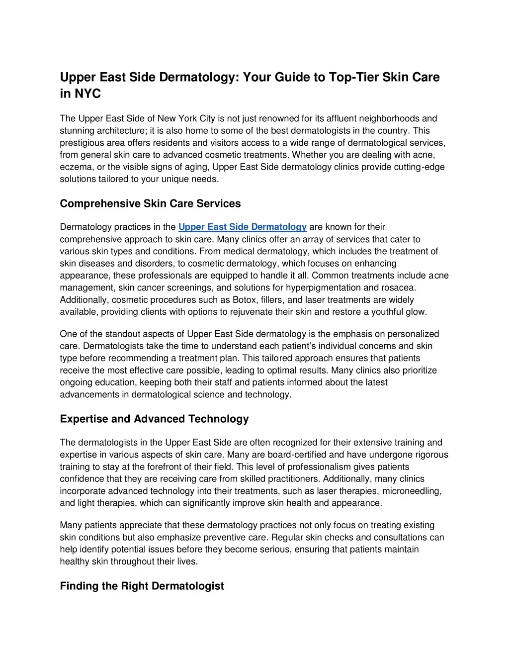 PPT - Upper East Side Dermatology_ Your Guide to Top-Tier Skin Care in NYC PowerPoint ...