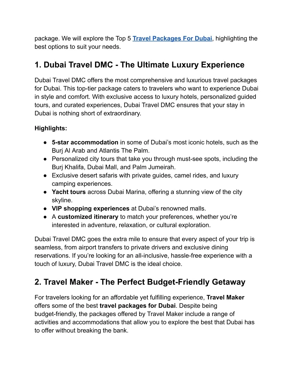 PPT - Top 5 Travel Packages For Dubai PowerPoint Presentation, free ...