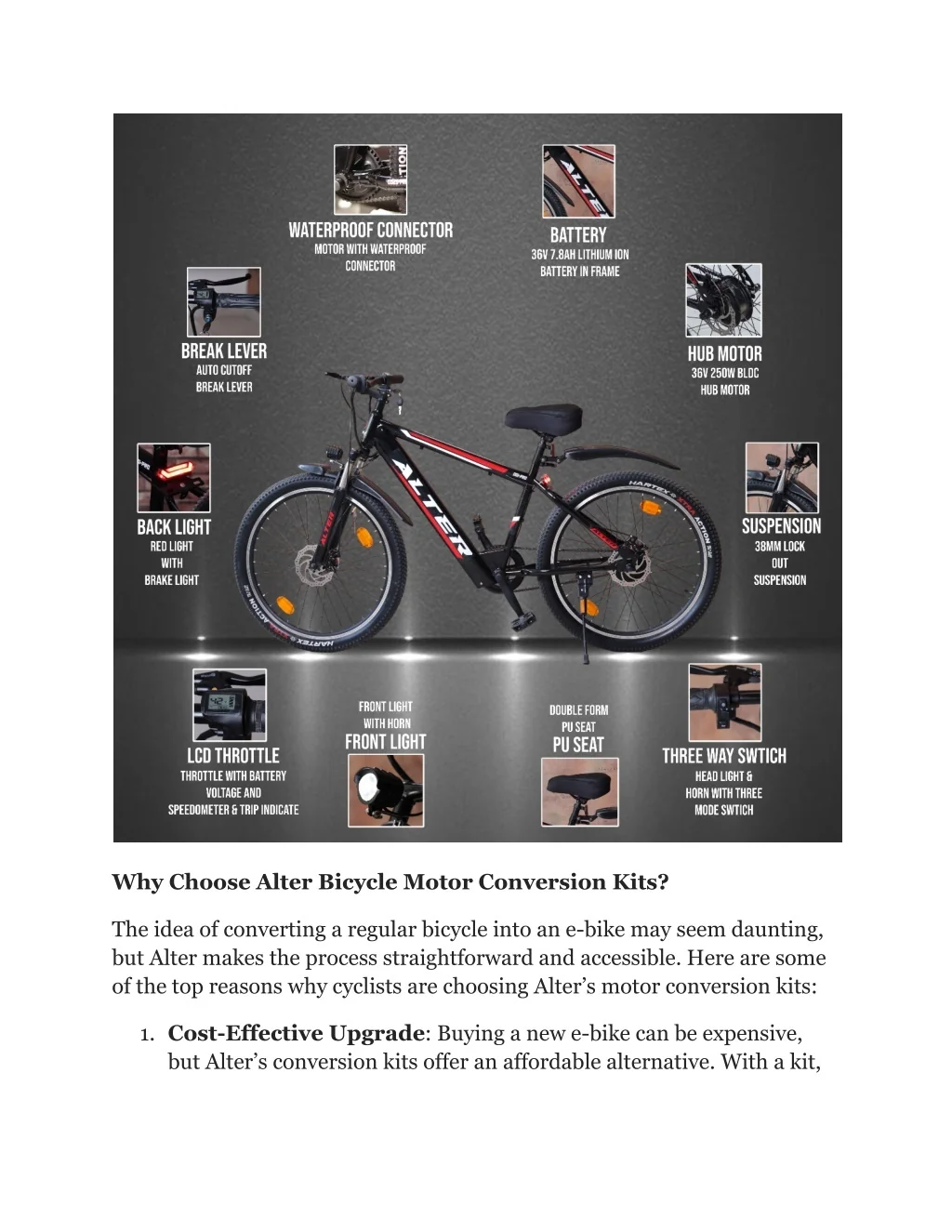 PPT - Convert Your Bike with Alter Motor Kits | Affordable & Powerful E ...