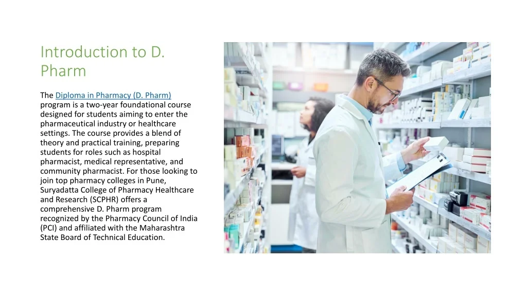 PPT - Diploma in Pharmacy (D. Pharm) - A Gateway to a Career in ...