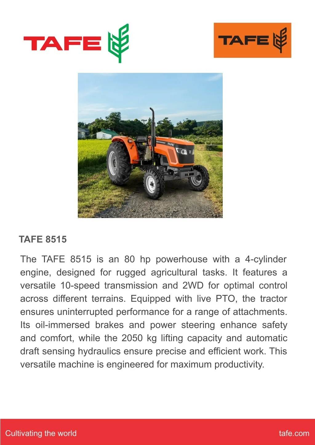 PPT - TAFE 8515 Tractor: Top Tractor Manufacturing Company PowerPoint Presentation - ID:13620578