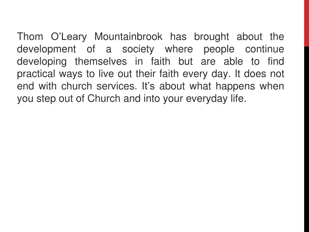 PPT - How Pastor Thom O’Leary of Mountainbrook Brings Biblical Wisdom ...