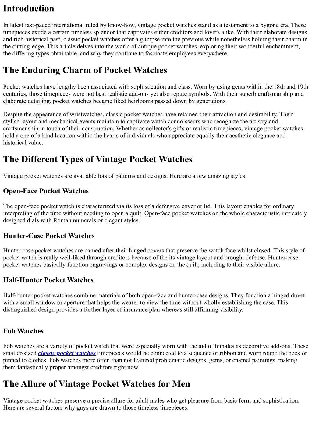 PPT - Timeless Elegance: Exploring the Allure of Vintage Pocket Watches ...