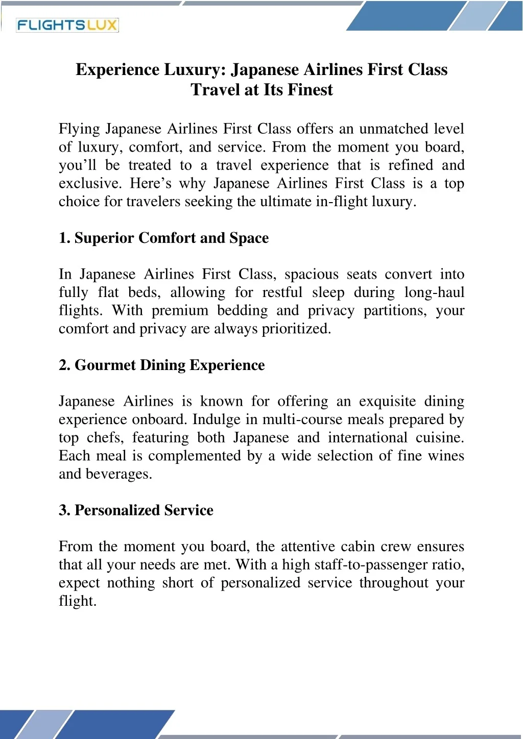 PPT - Experience Luxury Japanese Airlines First Class Travel at Its ...