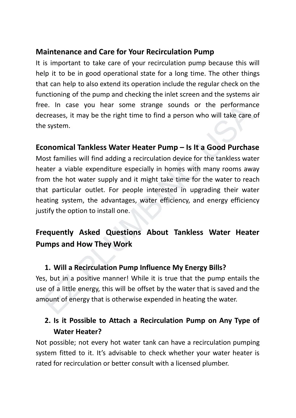 PPT - Hot Water, Fast Tankless Water Heater Recirculation Pumps ...