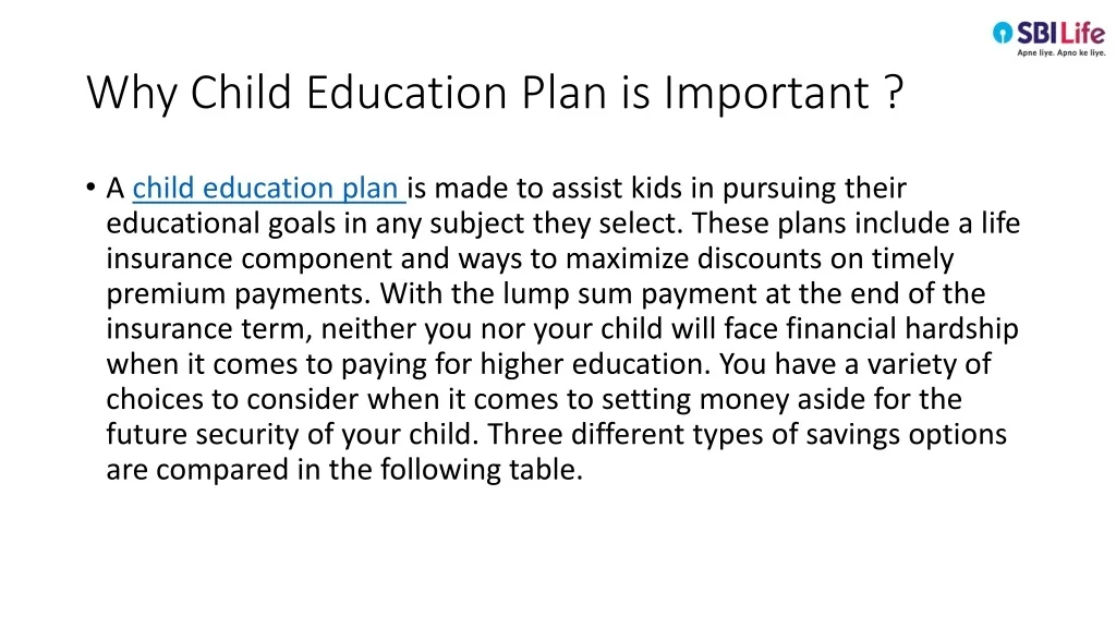 PPT - Best Child Plan Online | Educational Insurance Plan for Child ...