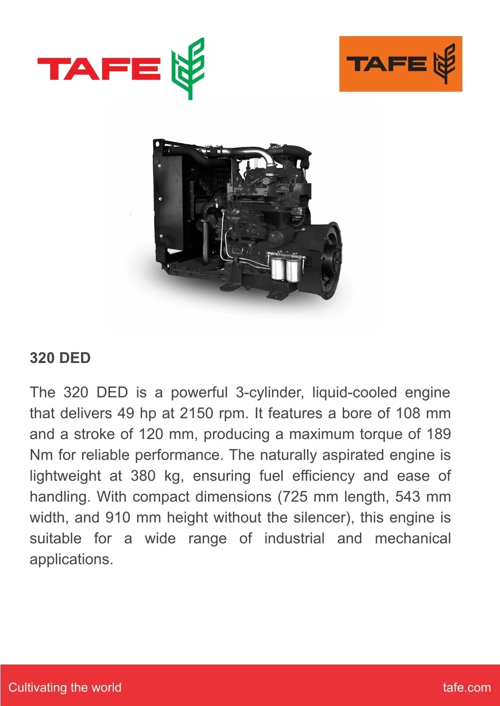 PPT - 320 DED Engine: Compact TAFE Power Diesel Engine PowerPoint ...