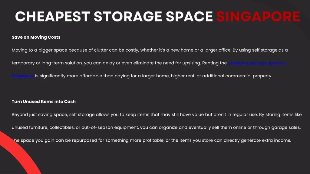 PPT - Free Up Space and Save Money with Singapore's Cheapest Storage ...