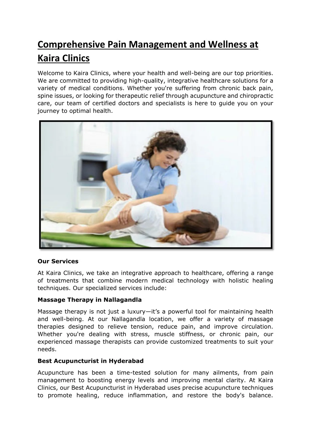 PPT - Comprehensive Pain Management and Wellness at Kaira Clinics ...