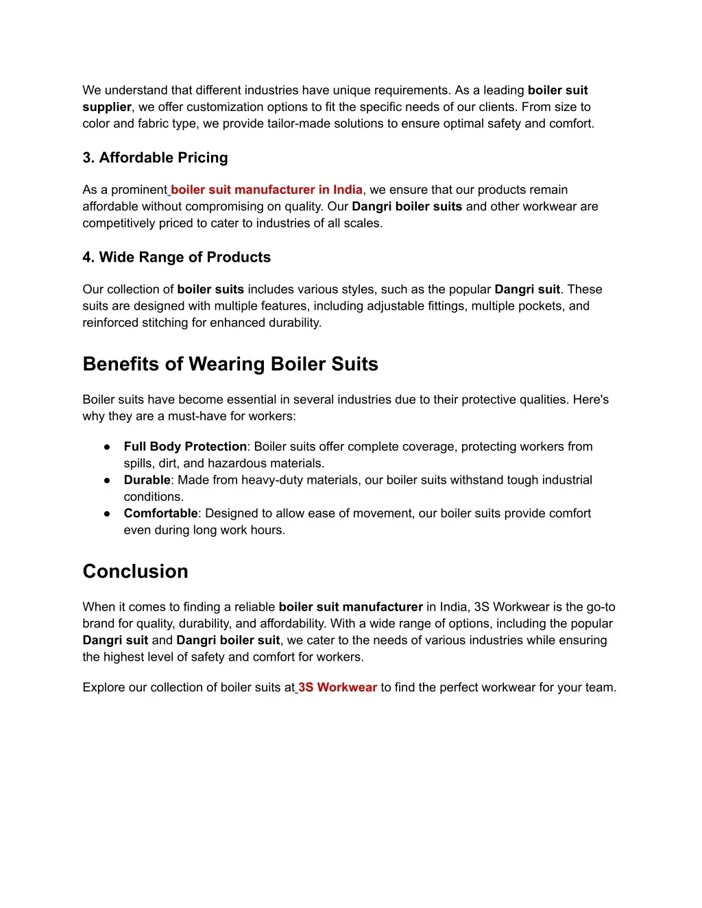 PPT - The Leading Boiler Suit Manufacturer in India_ 3S Workwear ...