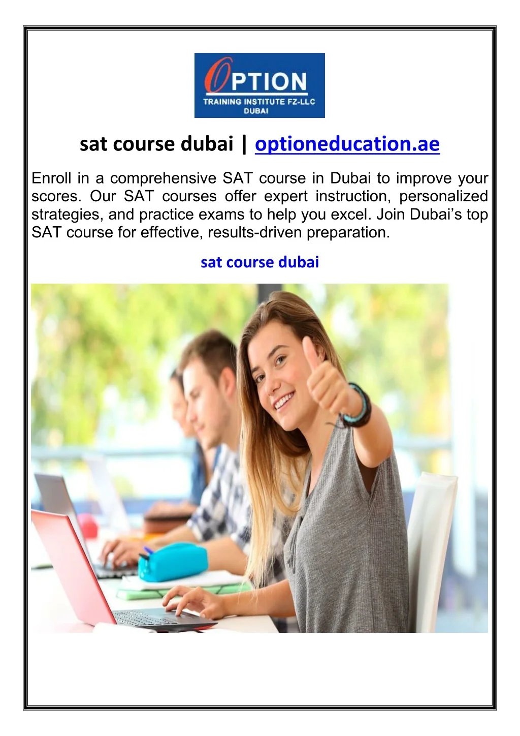 PPT - sat course dubai optioneducation.ae PowerPoint Presentation, free ...
