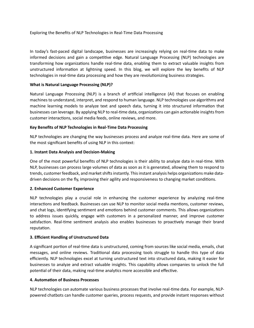 Ppt Exploring The Benefits Of Nlp Technologies In Real Time Data Processing Powerpoint 1811