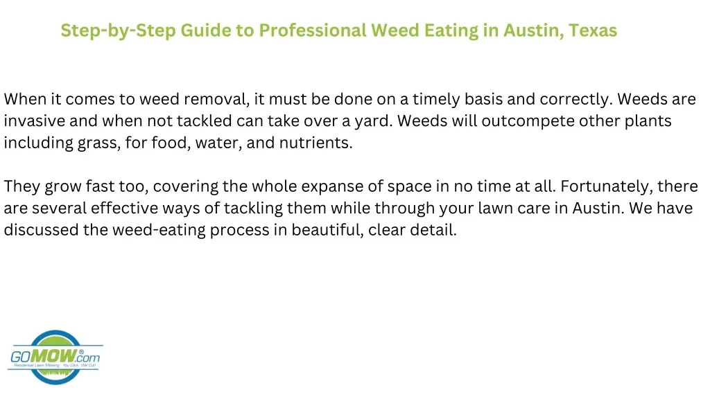PPT - Lawn Care: A Compressive Guide to Professional Weed Eating in ...