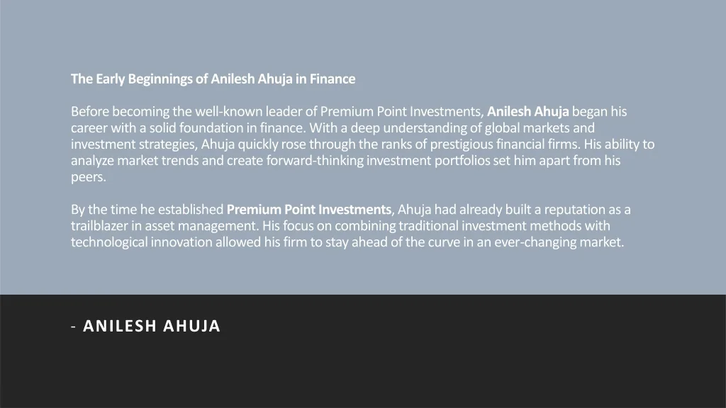 PPT - Anilesh Ahuja Rise in Global Finance: Unveiling His Latest News ...