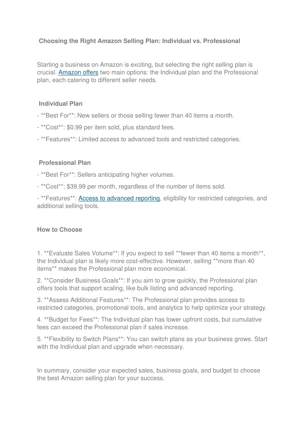 PPT - ChoosinChoosing the Right Amazon Selling Plan: Ing the Right ...