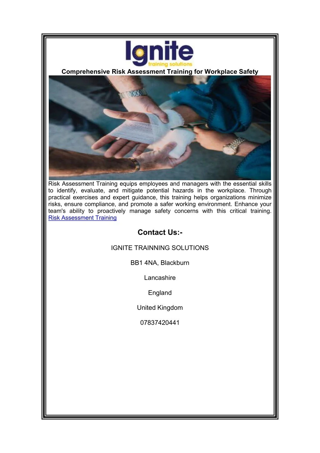 PPT - Comprehensive Risk Assessment Training for Workplace Safety ...