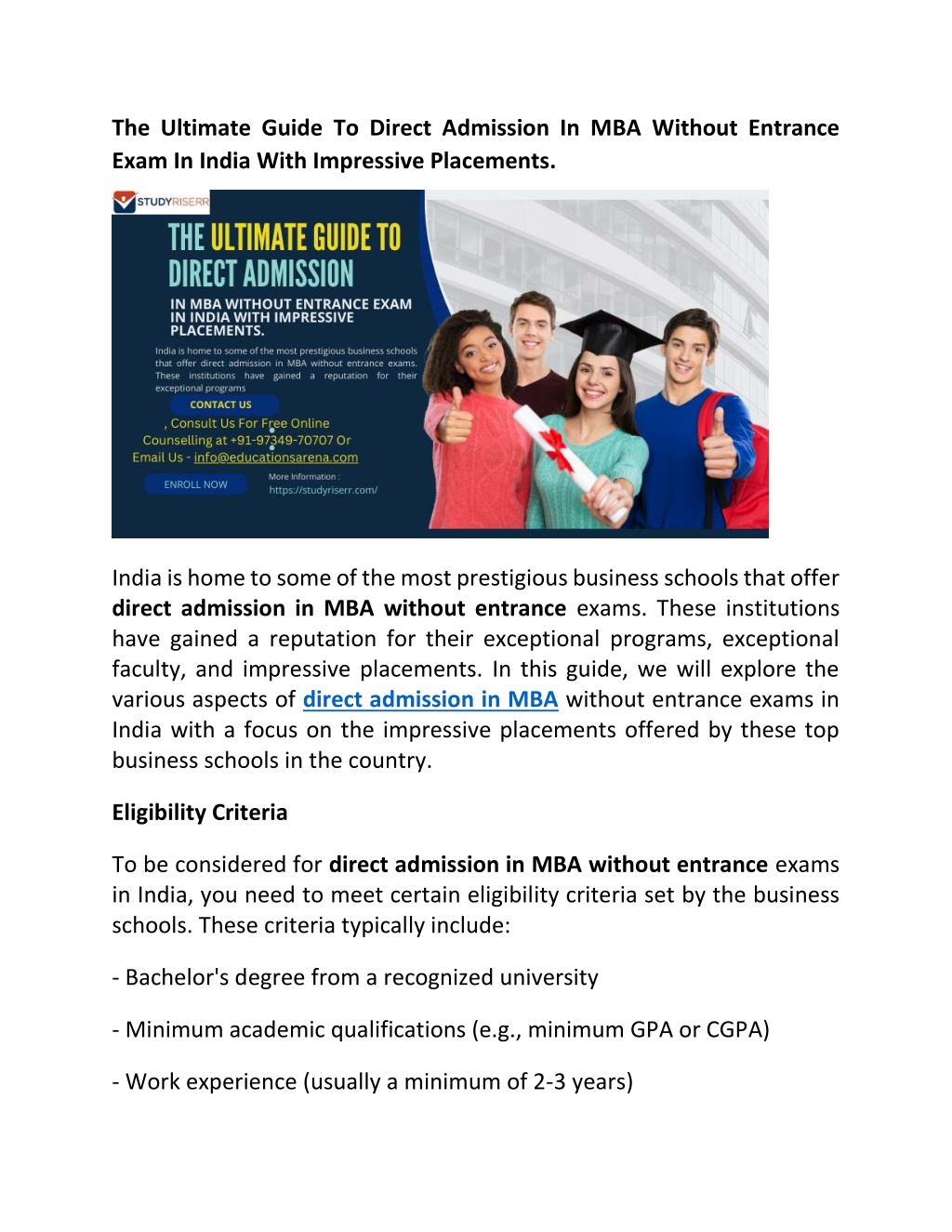 PPT - The Ultimate Guide to direct admission in mba without entrance ... PPT - The Ultimate Guide to direct admission in mba without entrance ...