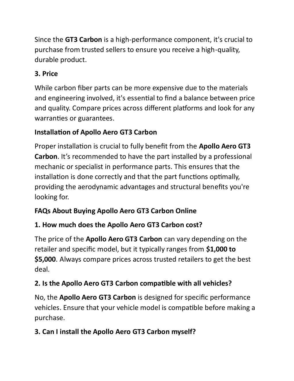 PPT - Buy Apollo Aero GT3 Carbon Online -genuineautopartz.com ...