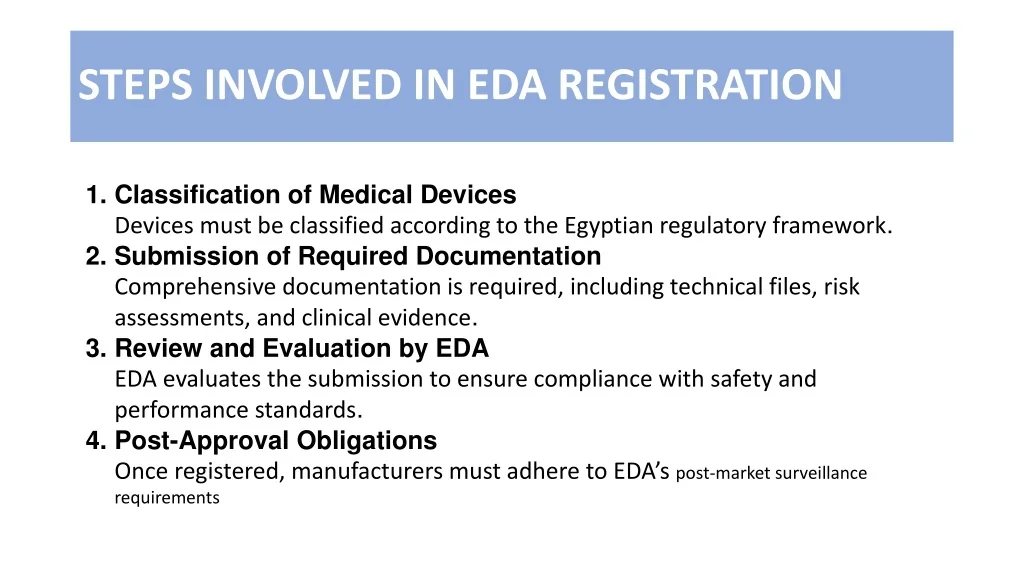 PPT - EDA Registration for Medical Devices PowerPoint Presentation, free download - ID:13652728