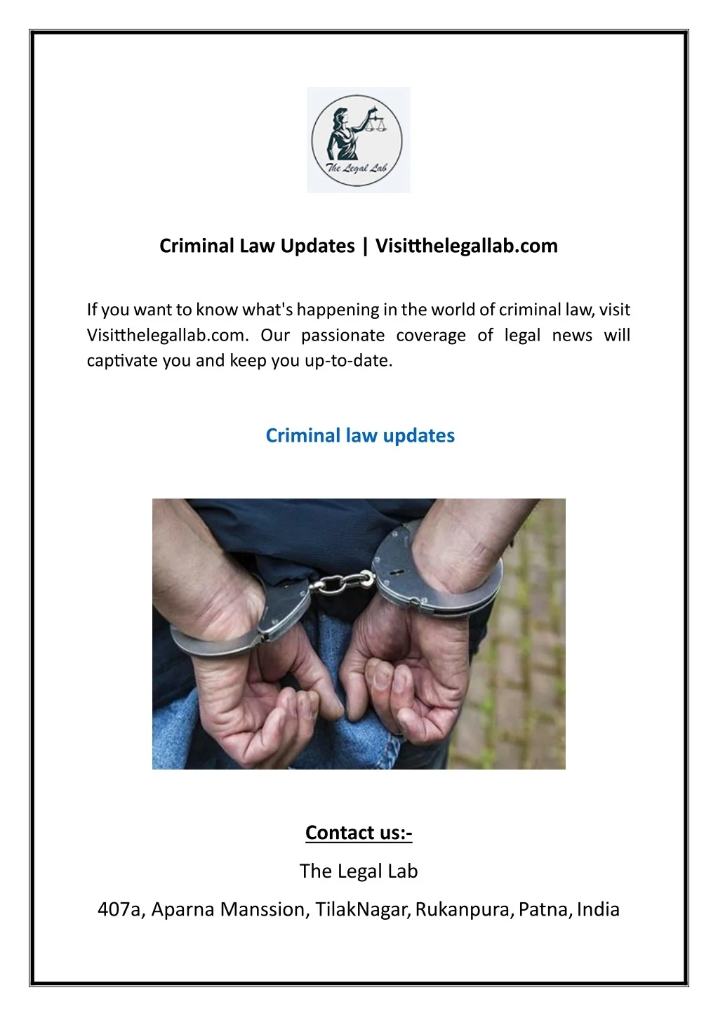 PPT - Criminal Law Updates Visitthelegallab PowerPoint Presentation ...