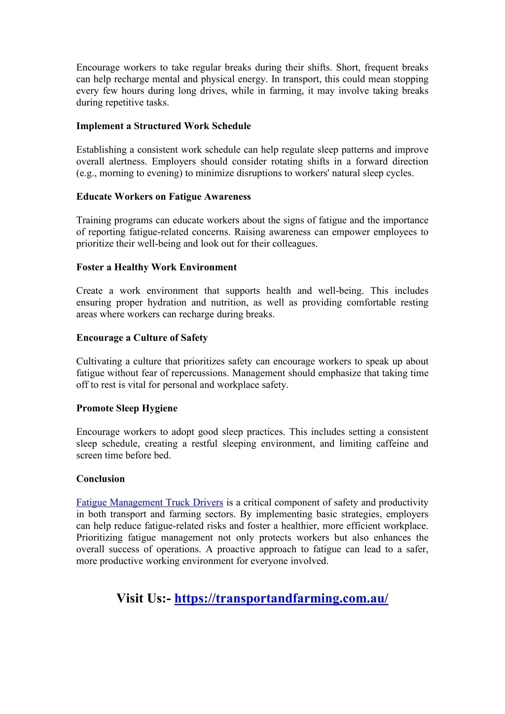 PPT - Enhance Your Health with Basic Fatigue Management - Transport and ...