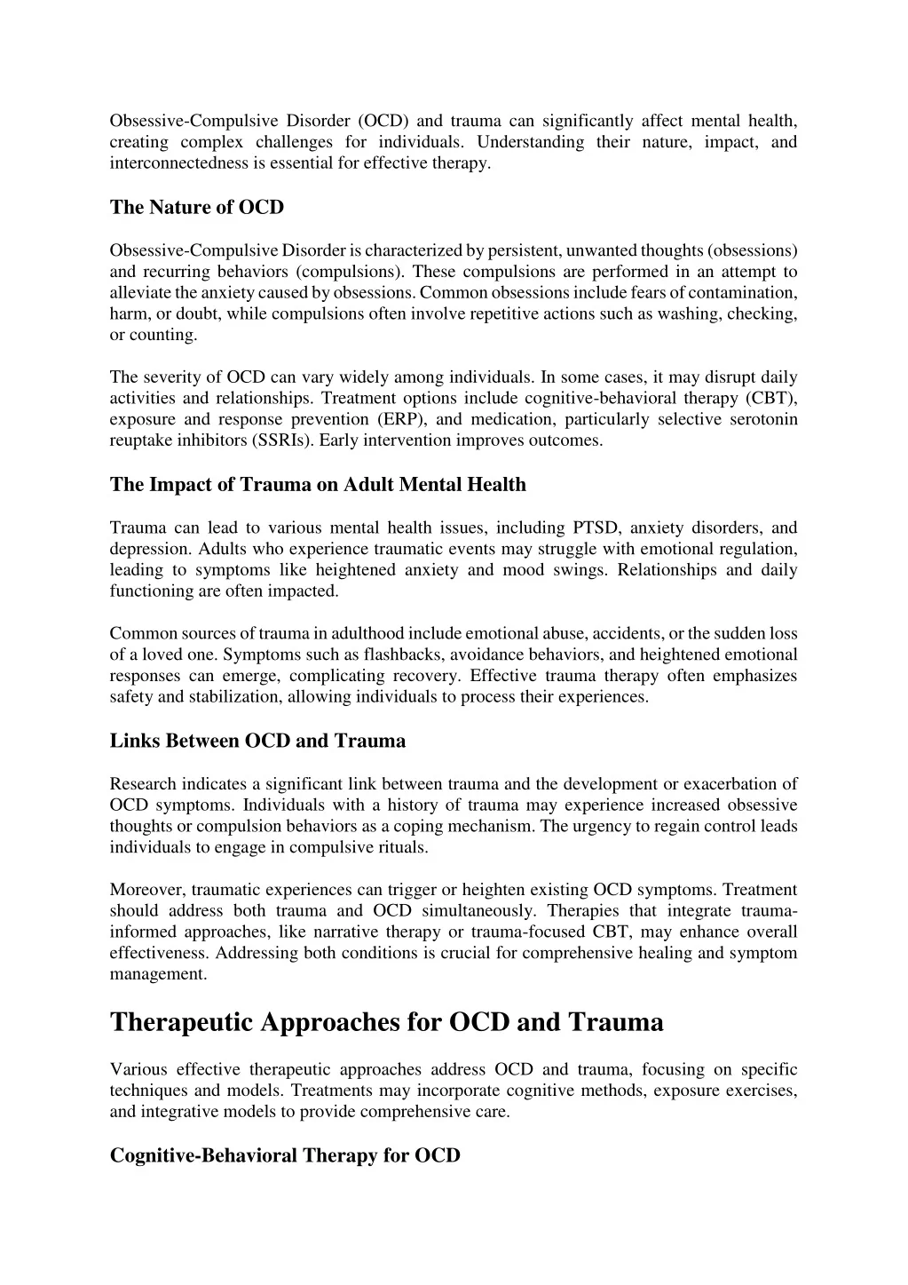 PPT - Therapist for OCD Effective Trauma Therapy Strategies for Adults ...