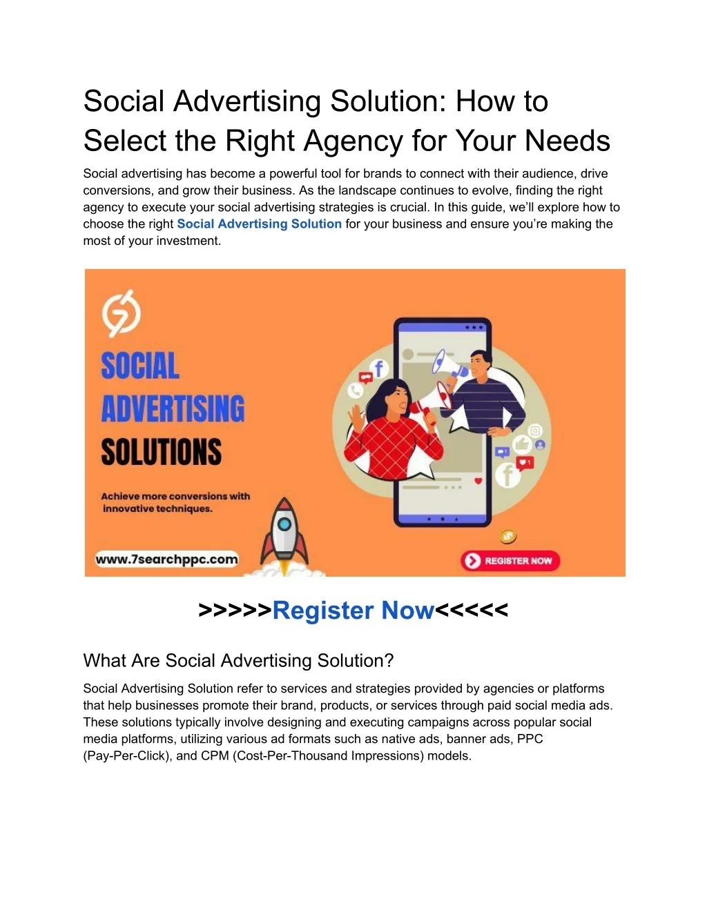 PPT - Social Advertising Solution_ How to Select the Right Agency for ...