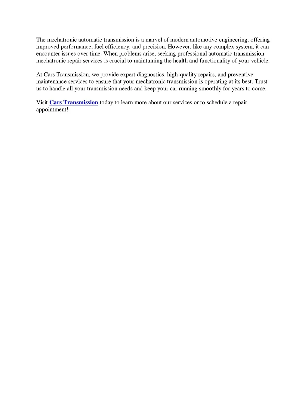 PPT - Mechatronic Automatic Transmission Solutions with Cars ...