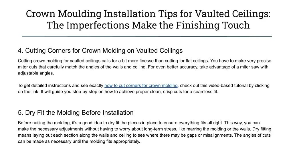 PPT - Crown Moulding Installation Tips for Vaulted Ceilings The ...