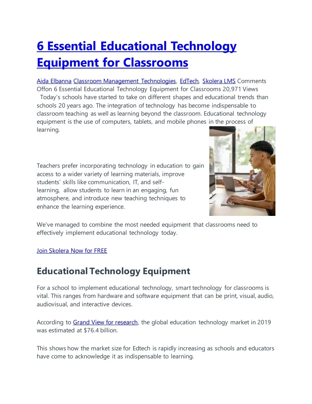 PPT - 6 Essential Educational Technology Equipment for Classrooms ...