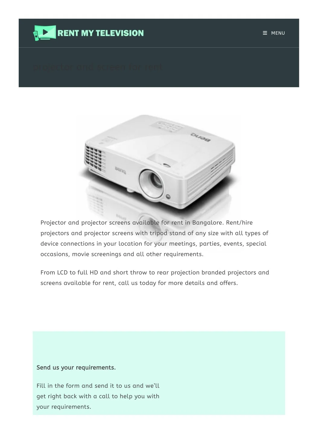 PPT - Rent Projectors For Birthday Parties And Apartment Meetings ...