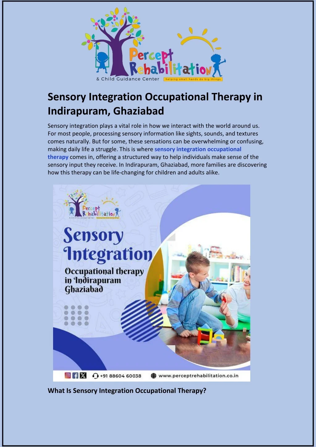 PPT - Sensory Integration Occupational Therapy in Indirapuram ...