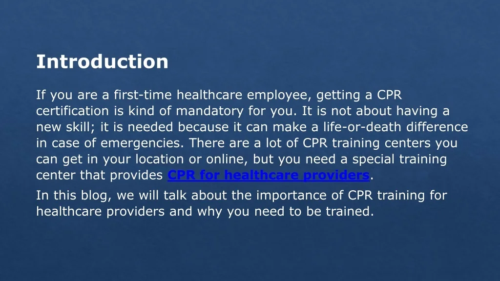 PPT - The Importance of CPR Certification for First-Time Healthcare ...
