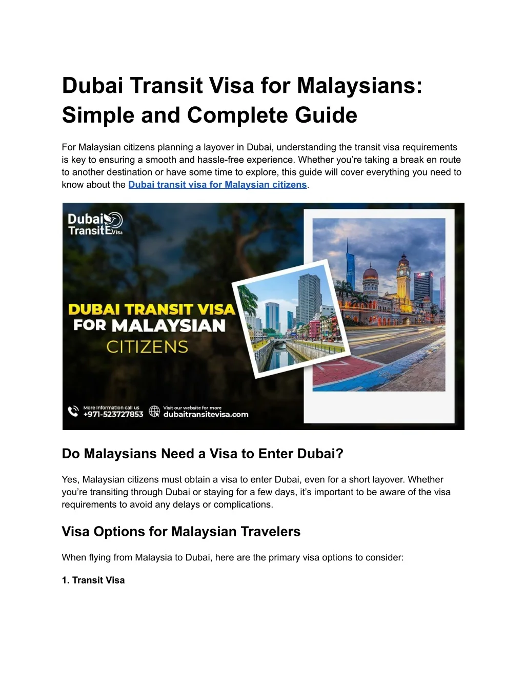PPT - Dubai Transit Visa for Malaysians: Simple and Complete Guide ...