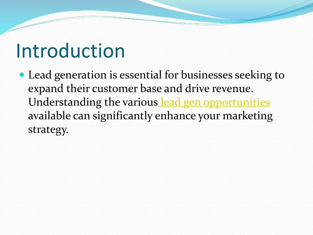 PPT - Top Lead Gen Opportunities for Business Growth PowerPoint ...