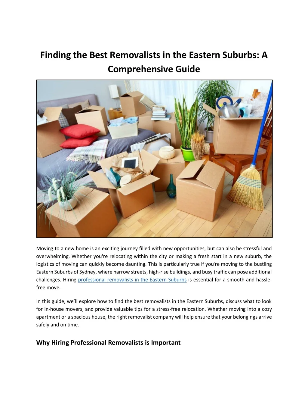PPT - Finding the Best Removalists in the Eastern Suburbs: A ...