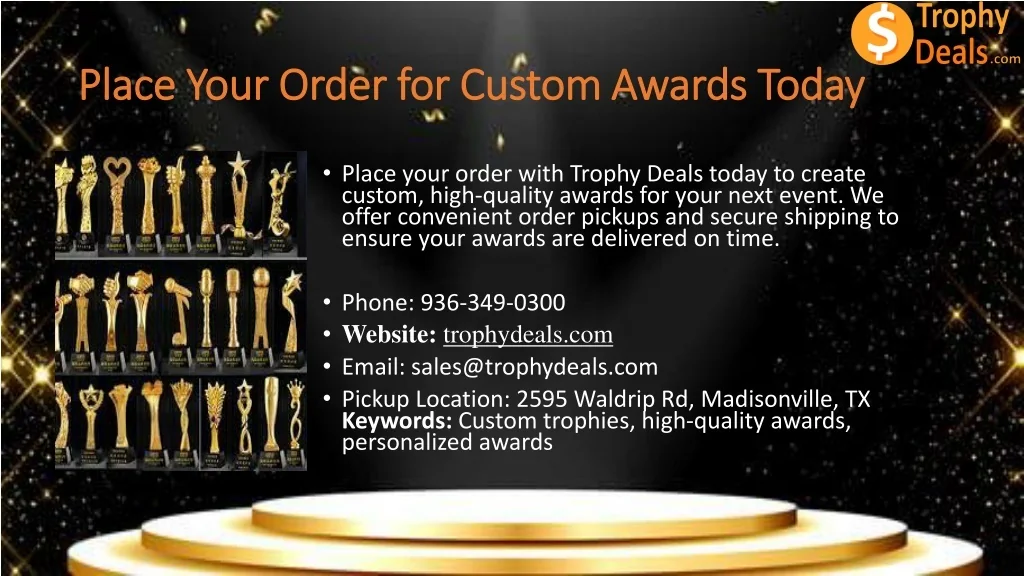 PPT - Celebrate Excellence with Custom Awards from Trophy Deals ...