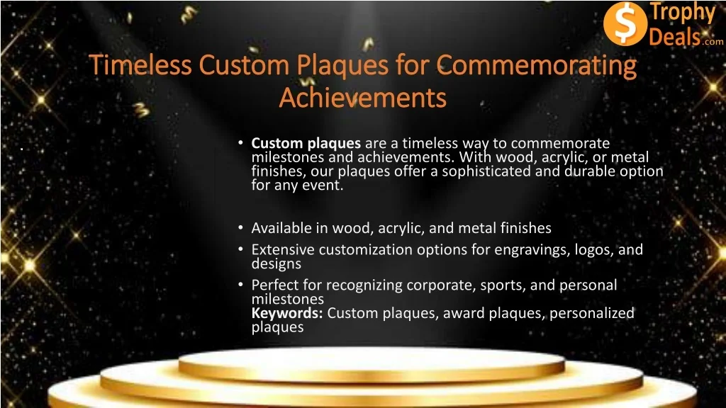 PPT - Celebrate Excellence with Custom Awards from Trophy Deals ...