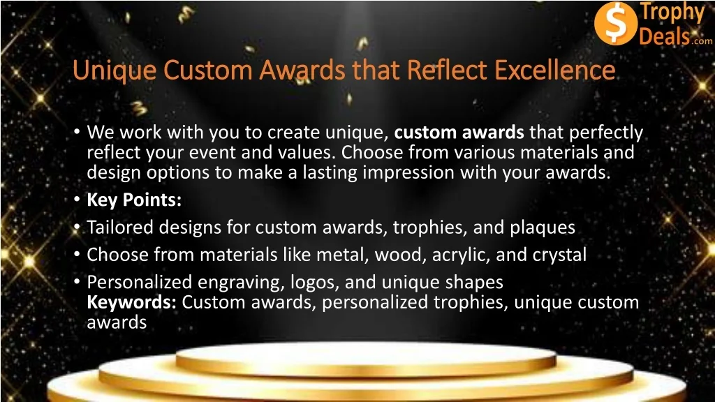 PPT - Celebrate Excellence with Custom Awards from Trophy Deals ...