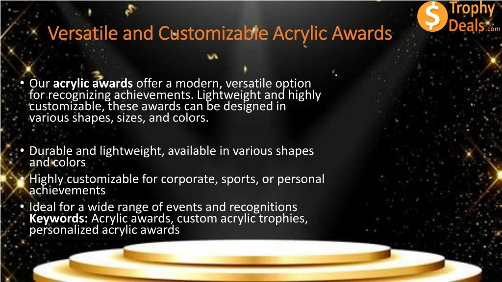 PPT - Celebrate Excellence with Custom Awards from Trophy Deals ...