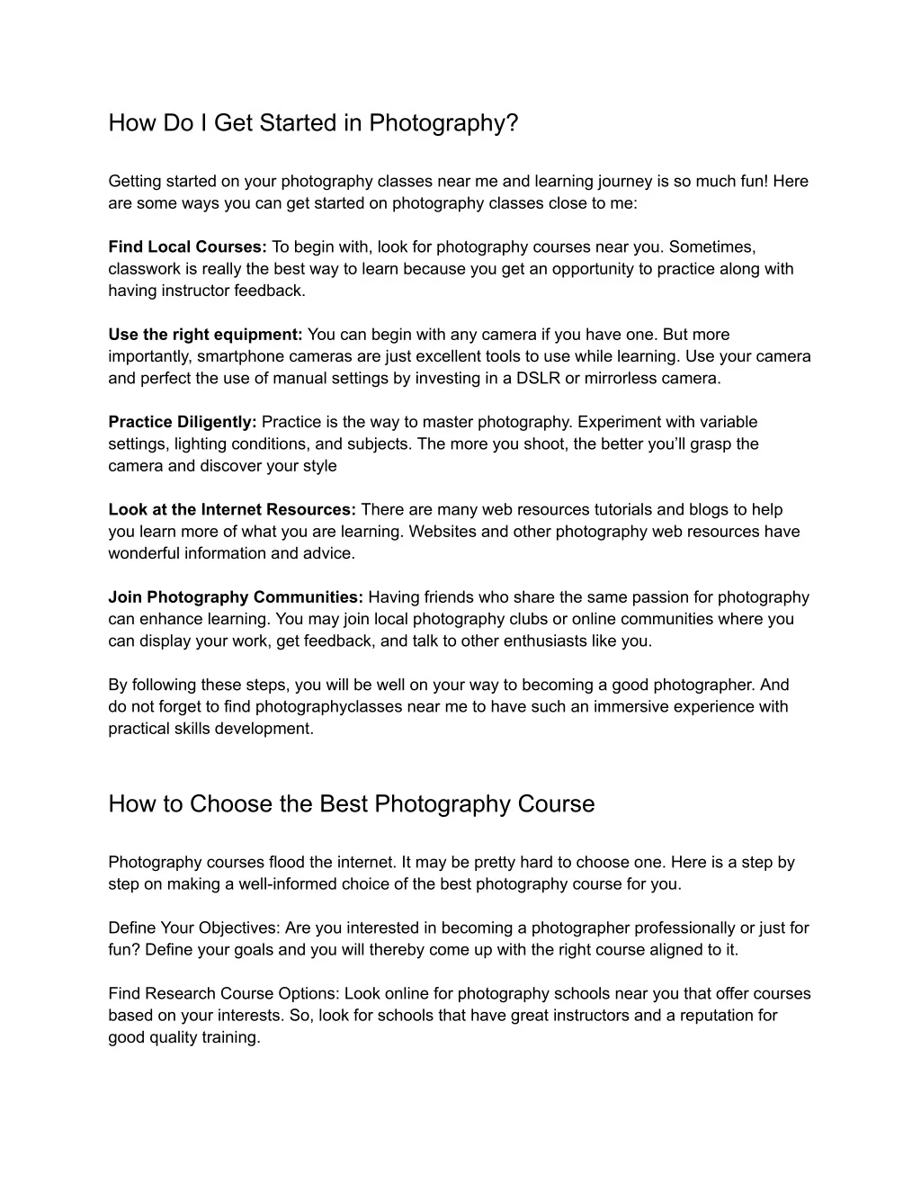 PPT - Photography classes Near Me Your Road to photography mastery ...