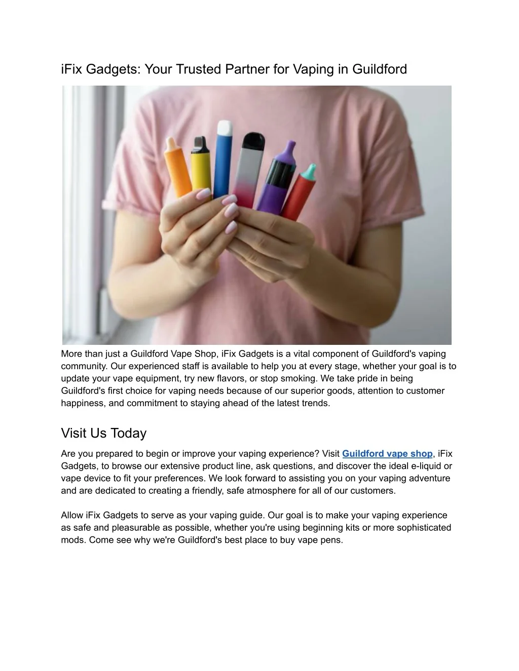 PPT - Guildford Vape Shop_ Vaping Needs with iFix Gadgets PowerPoint ...