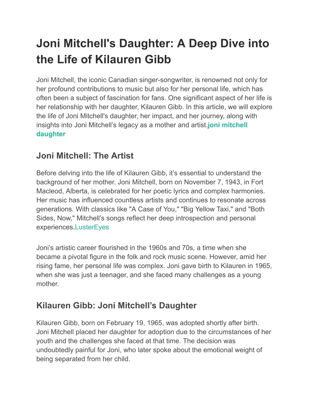 PPT - Joni Mitchell's Daughter_ A Deep Dive into the Life of Kilauren ...