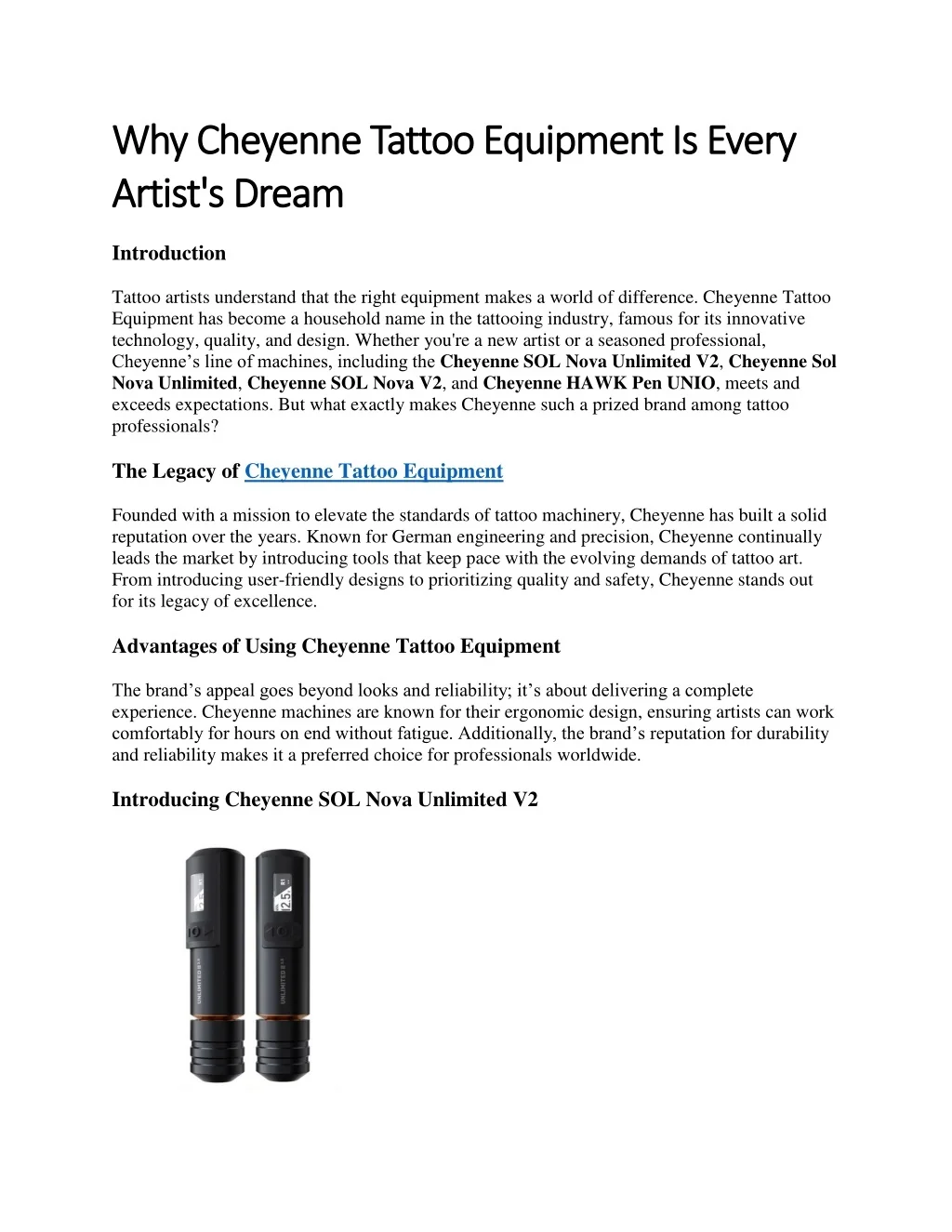 PPT - Why Cheyenne Tattoo Equipment Is Every Artist PowerPoint ...