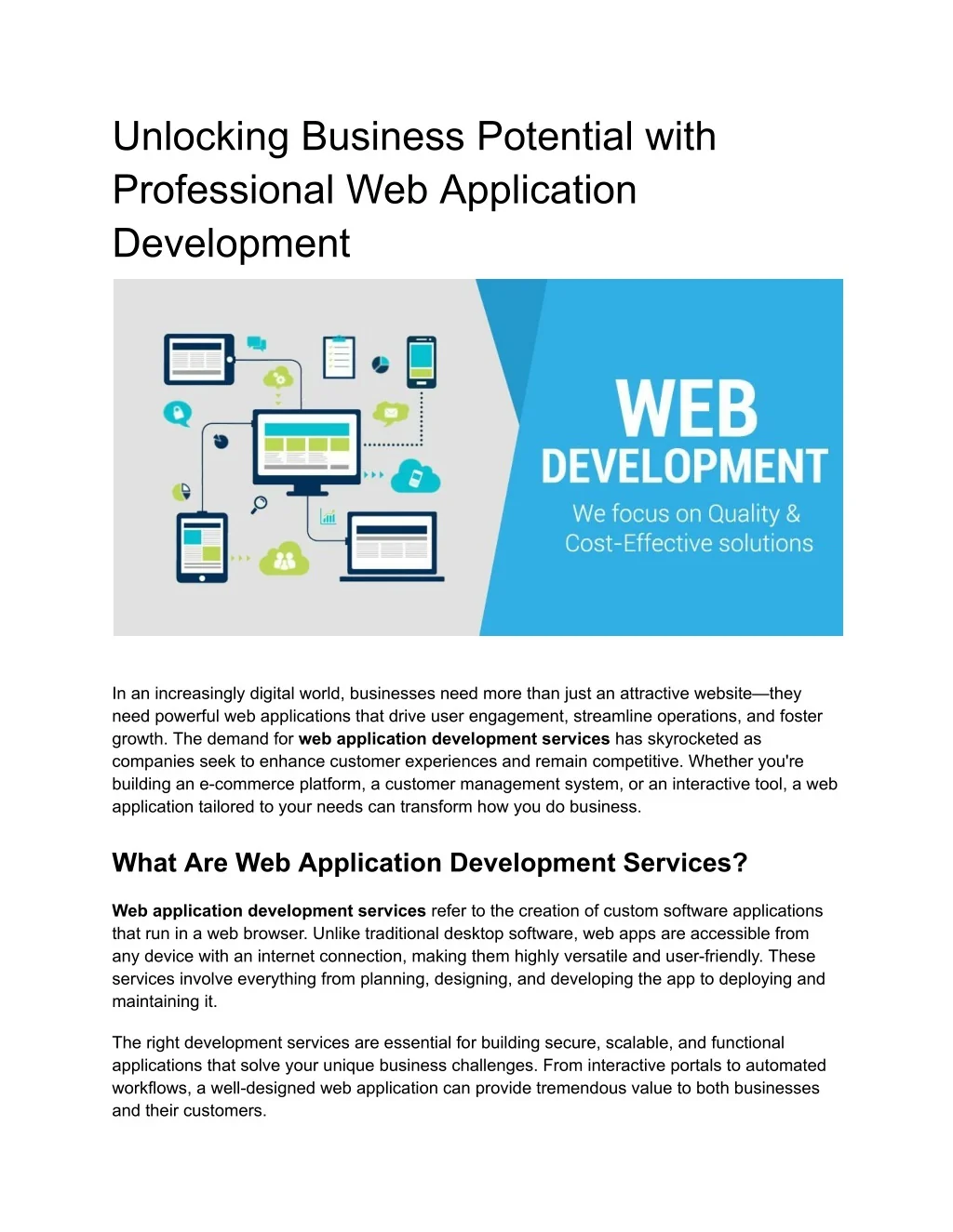 PPT - Unlocking Business Potential with Professional Web Application Development PowerPoint ...