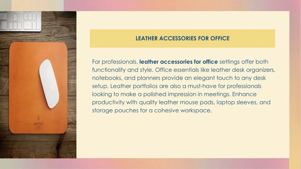 PPT - Ultimate Guide to Leather Accessories: Essential Office Items and ...