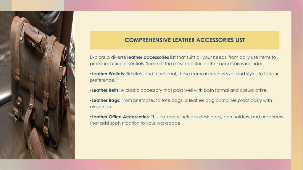 PPT - Leather Accessories Mastery: Essential Office Items and Leading ...